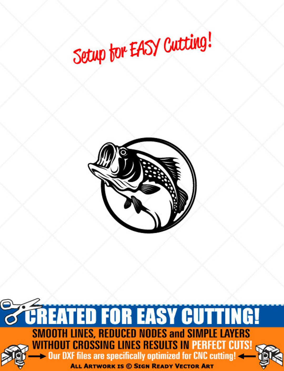 BASS FISHING Sign Design -fish Clipart-vector Clip Art Graphics-digital ...