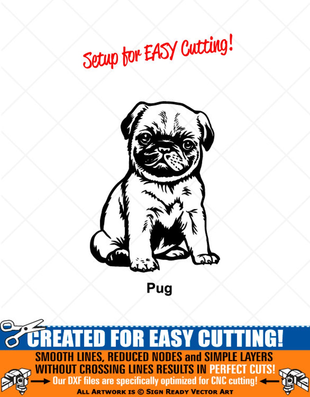 PUG Puppy DOG Clipart-vector Clip Art Graphics-digital Download Image ...