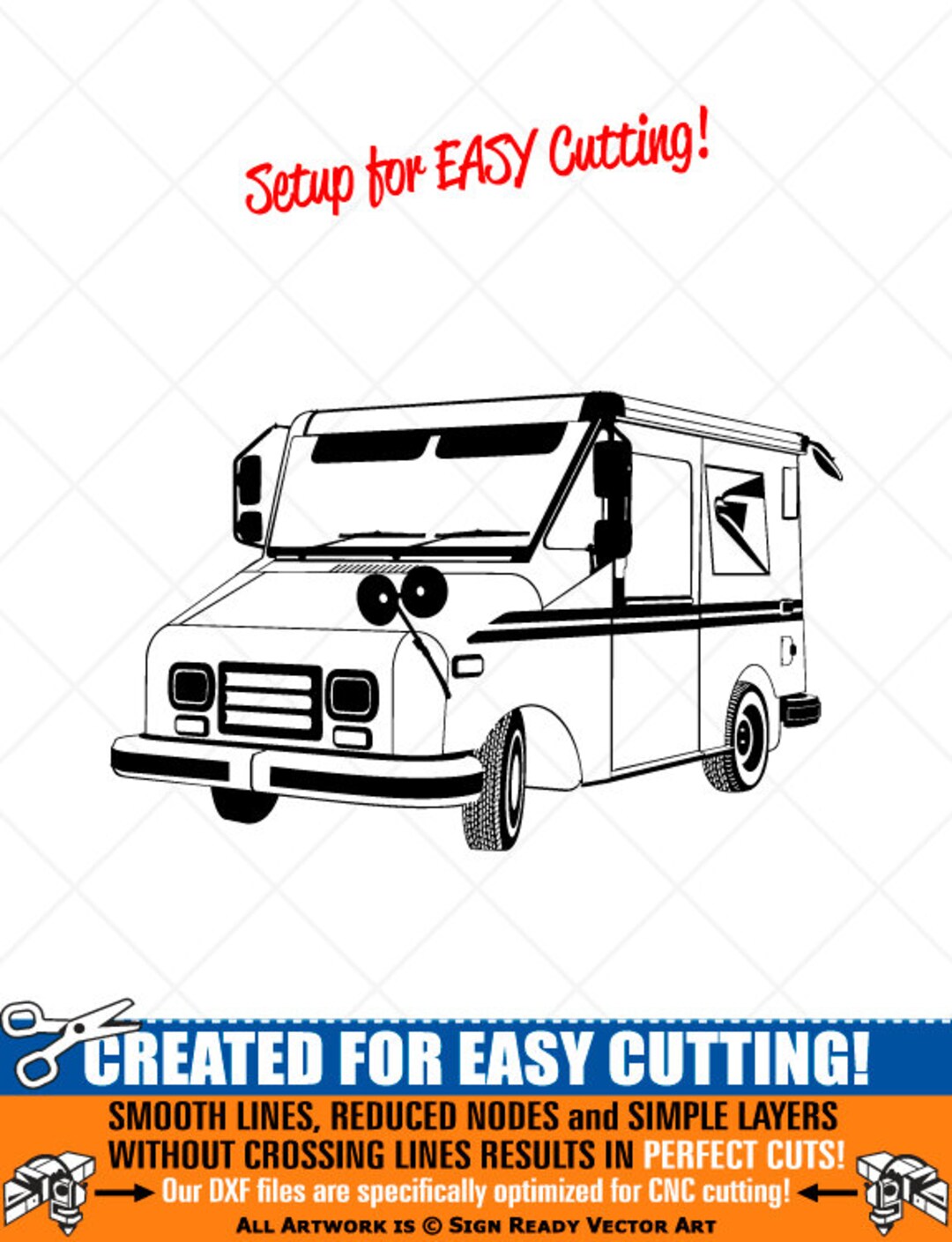 US Postal Delivery Mail Truck Clipart-vector Clip Art Graphics-digital ...