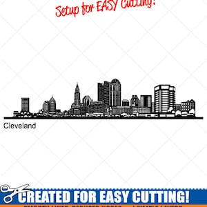 CLEVELAND City Skyline Clipart-vector Clip Art Graphics-digital ...