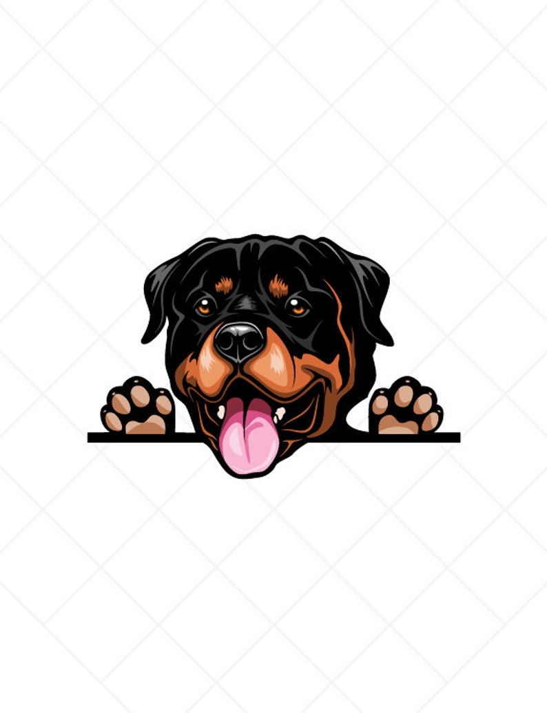 Rottweiler Peeking Dog Clipart Svg Eps Png Jpg-rottie Vector - Etsy
