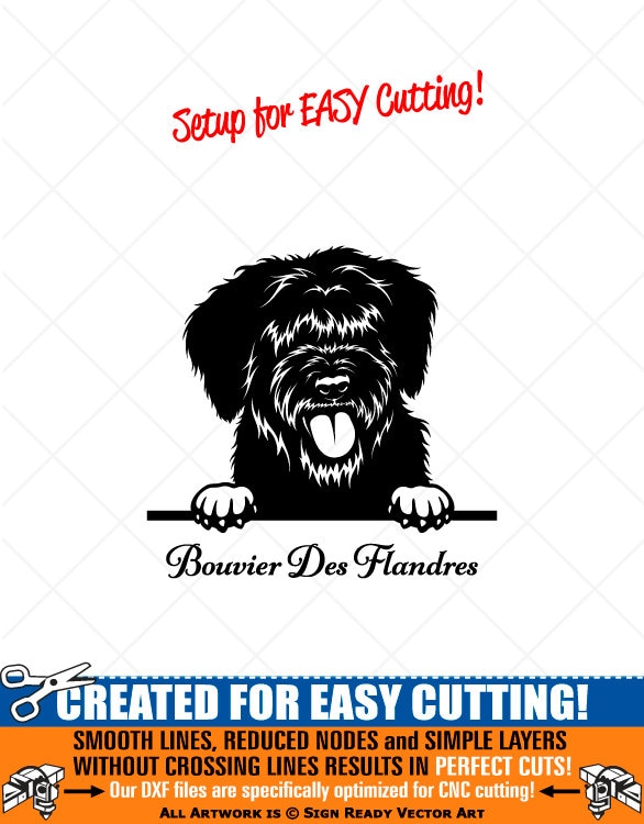 Peeking BOUVIER Des FLANDRES Dog Clipart-Vector Clip Art | Etsy