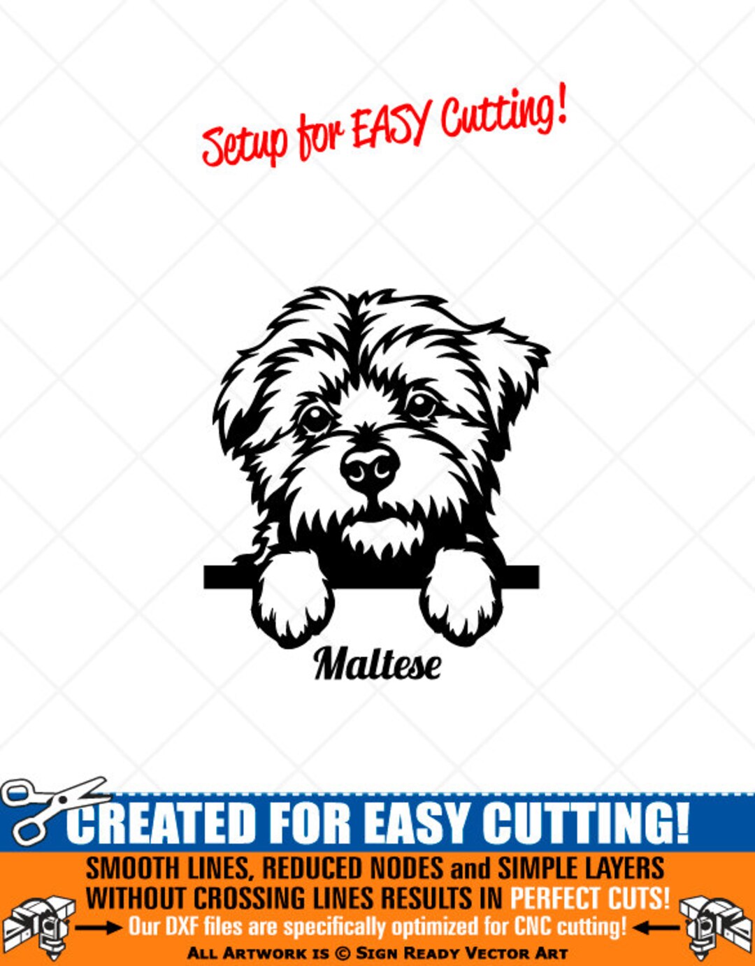 Peeking MALTESE Dog SVG Clipart-vector Clip Art Graphics-digital ...