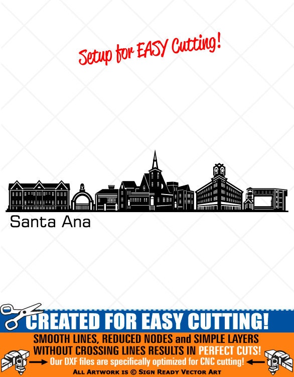 Santa Ana City Skyline Clipart-vector Clip Art | Etsy