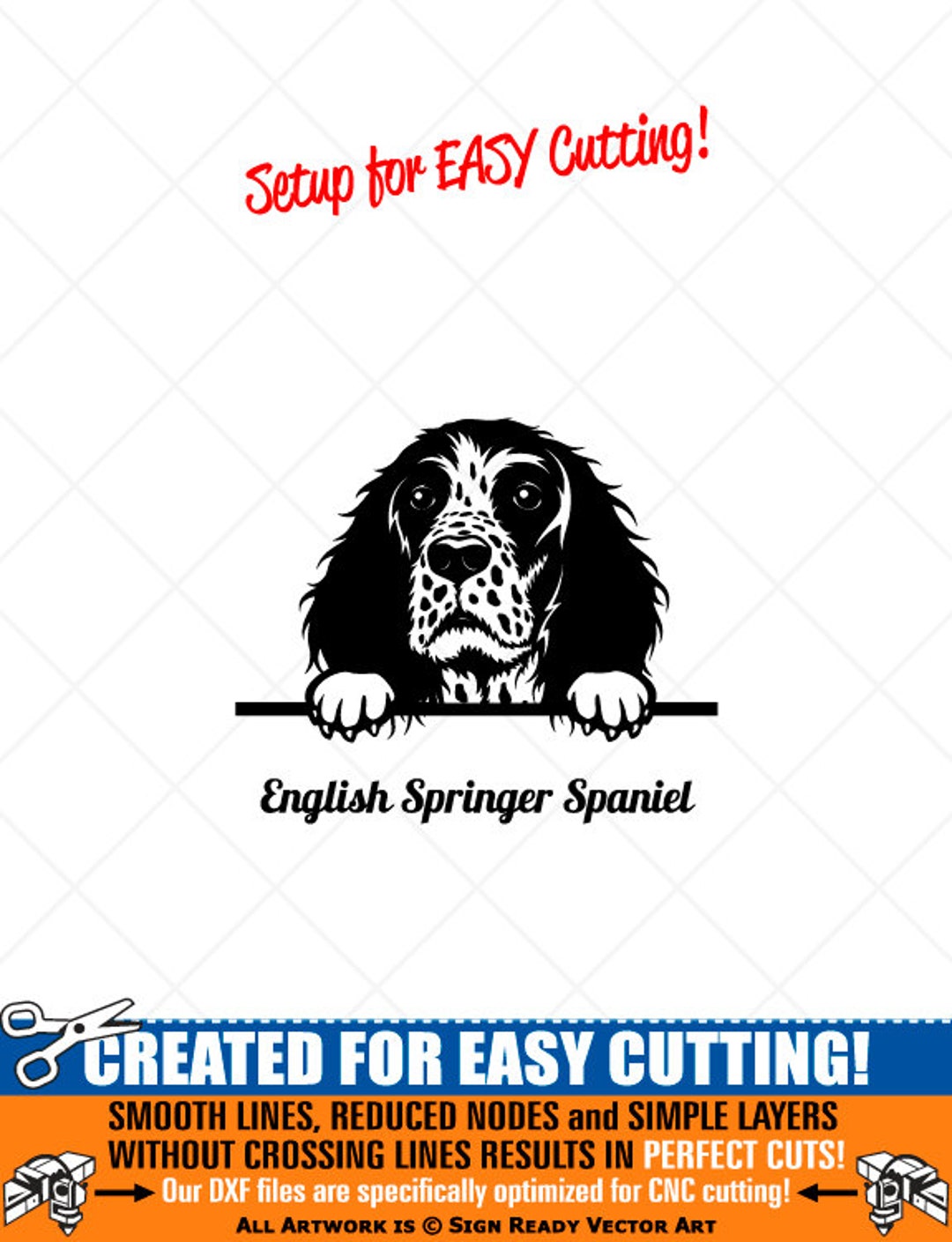 Peeking SPRINGER SPANIEL Dog Clipart-vector Clip Art Graphics Download ...