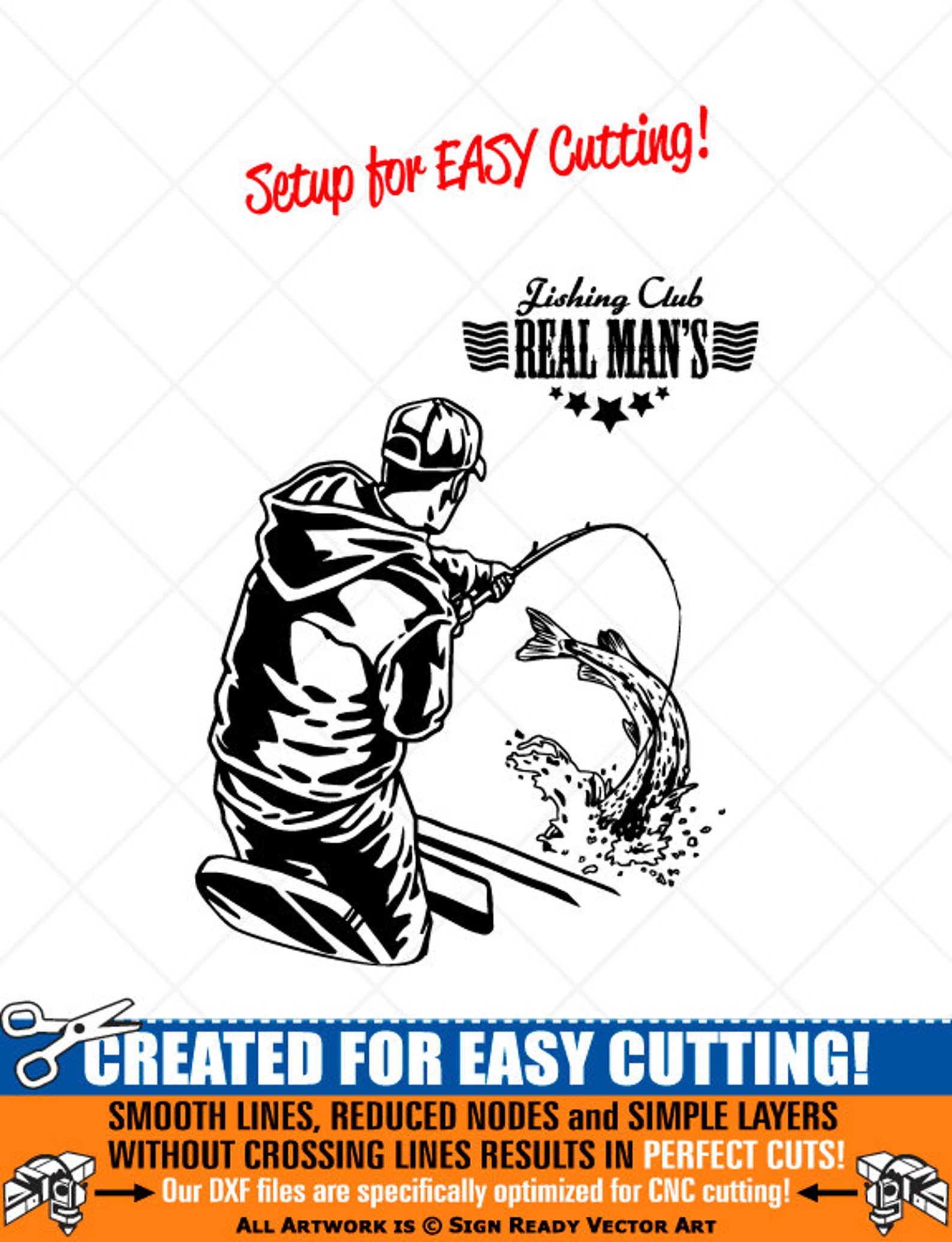 FISHING-FISH Clipart vector Clip Art Graphics-digital - Etsy