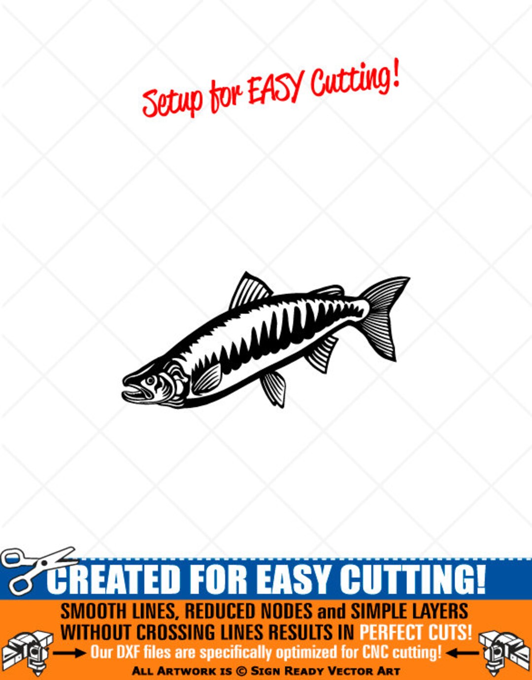 Chum SALMON Fish-fishing Clipart-vector Clip Art Graphics-digital ...