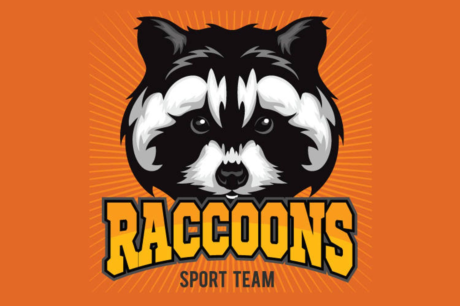 RACCOONS MASCOT Sports Team Clipart Vector Clip Art Graphics-Digital ...