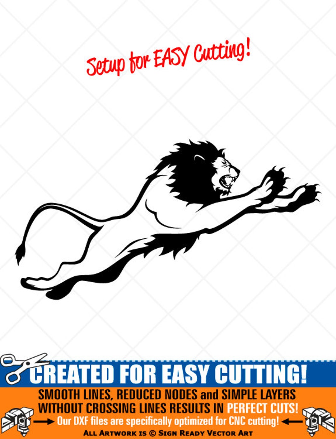 LION JUMPING Clipart-vector Clip Art Graphics-digital Download-cut ...