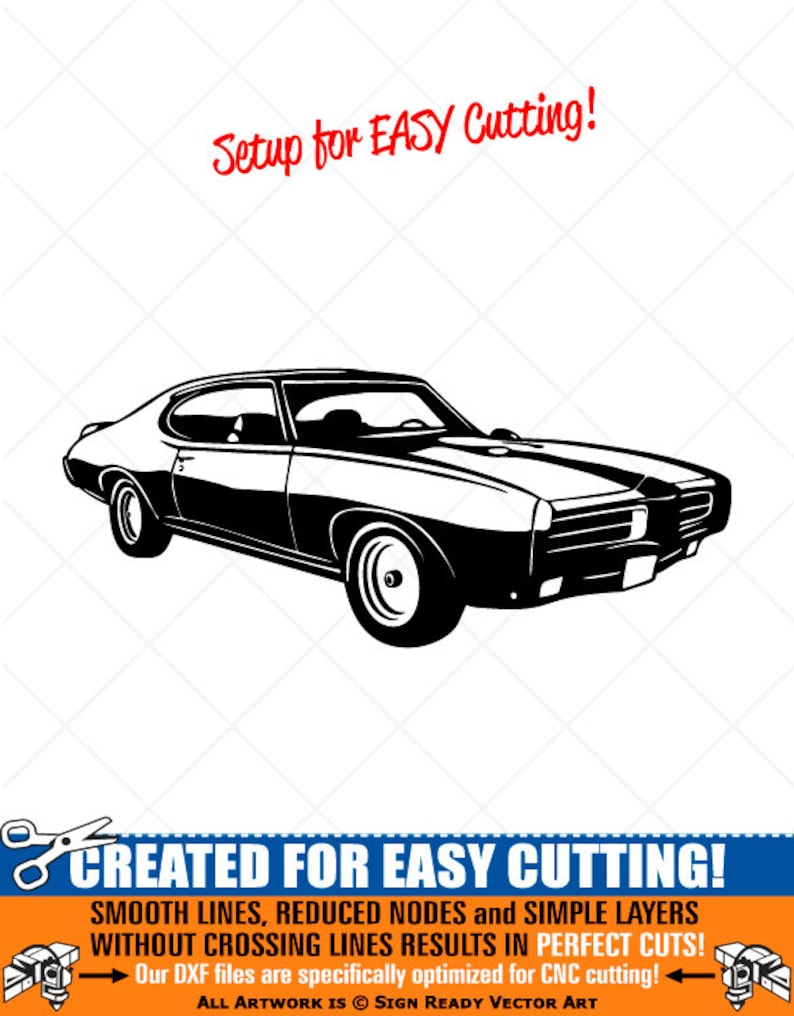 PONTIAC GTO Judge 1969 Clipart-vector Clip Art - Etsy