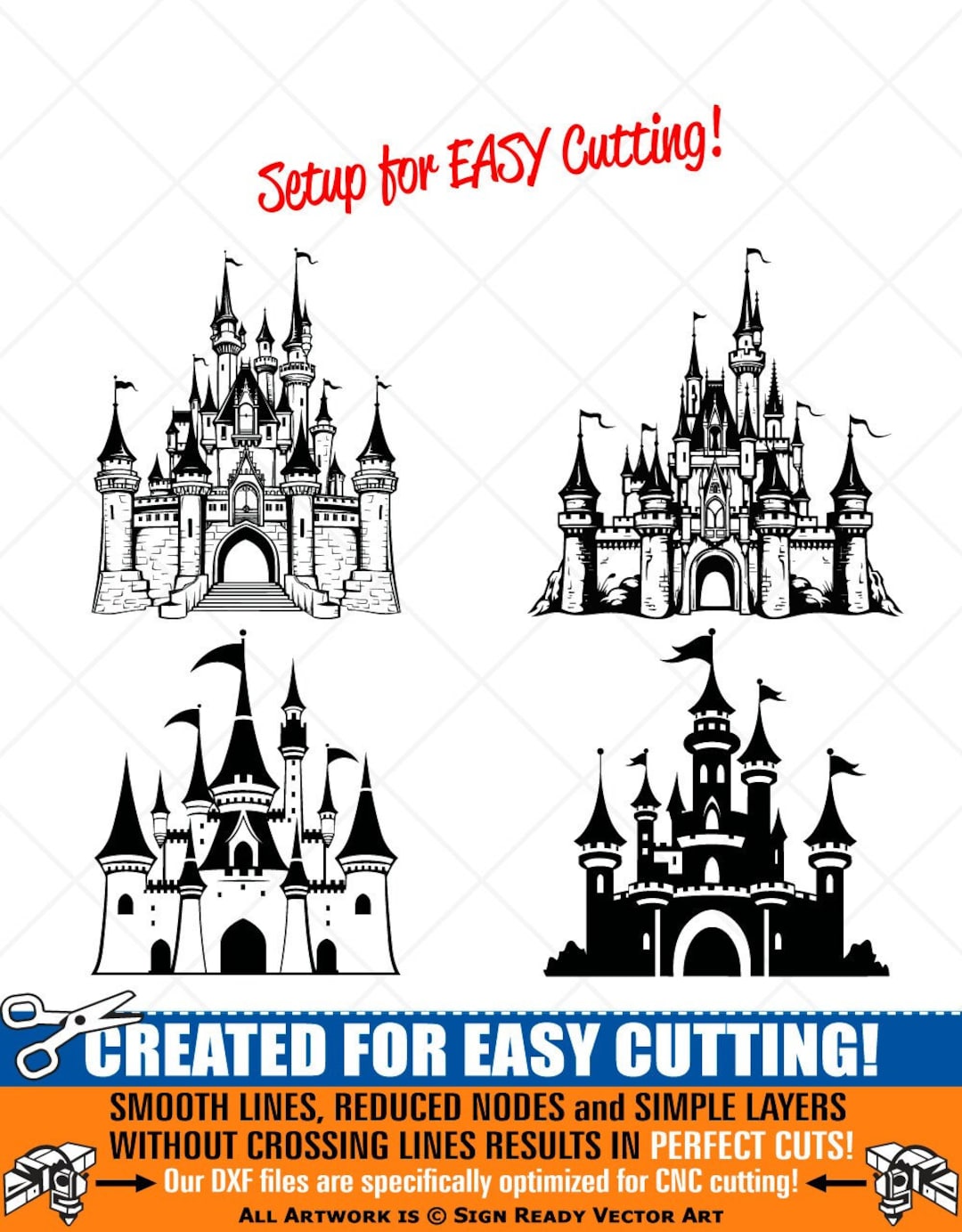 Castle SVG Bundle Clipart-hand Drawn Vector Clip Art Graphic-digital ...