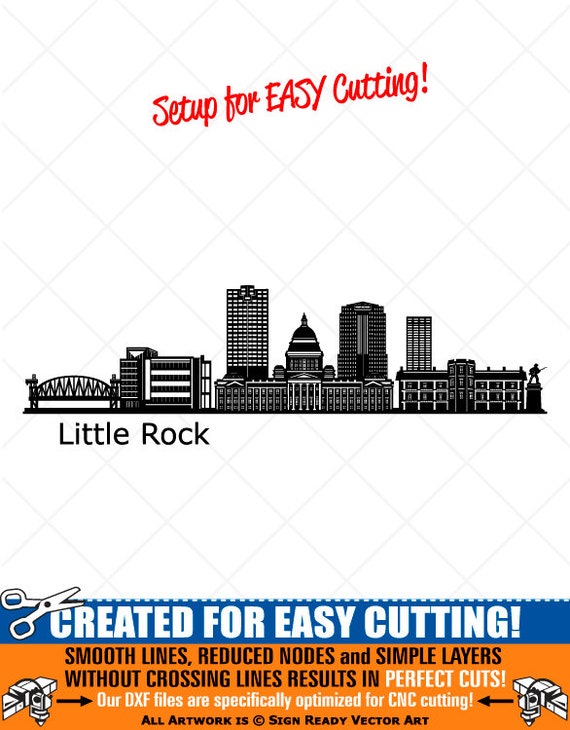 LITTLE ROCK City Skyline Clipart-vector Clip Art | Etsy