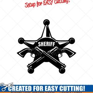 SHERIFF Badge With Guns Clipart-vector Clip Art Graphics-digital ...