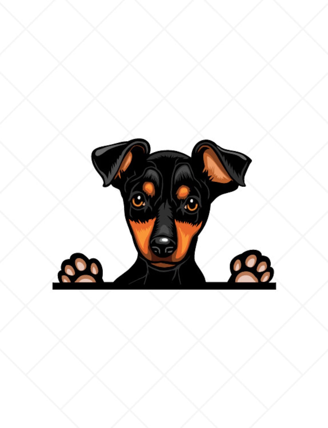 Miniature Pinscher Peeking Dog Clipart Svg Eps Png Jpg-vector Clip Art ...