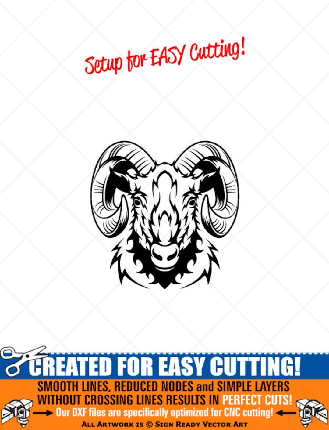 RAM ANIMAL Head Clipart -vector Clip Art Graphics -digital Download-cut ...