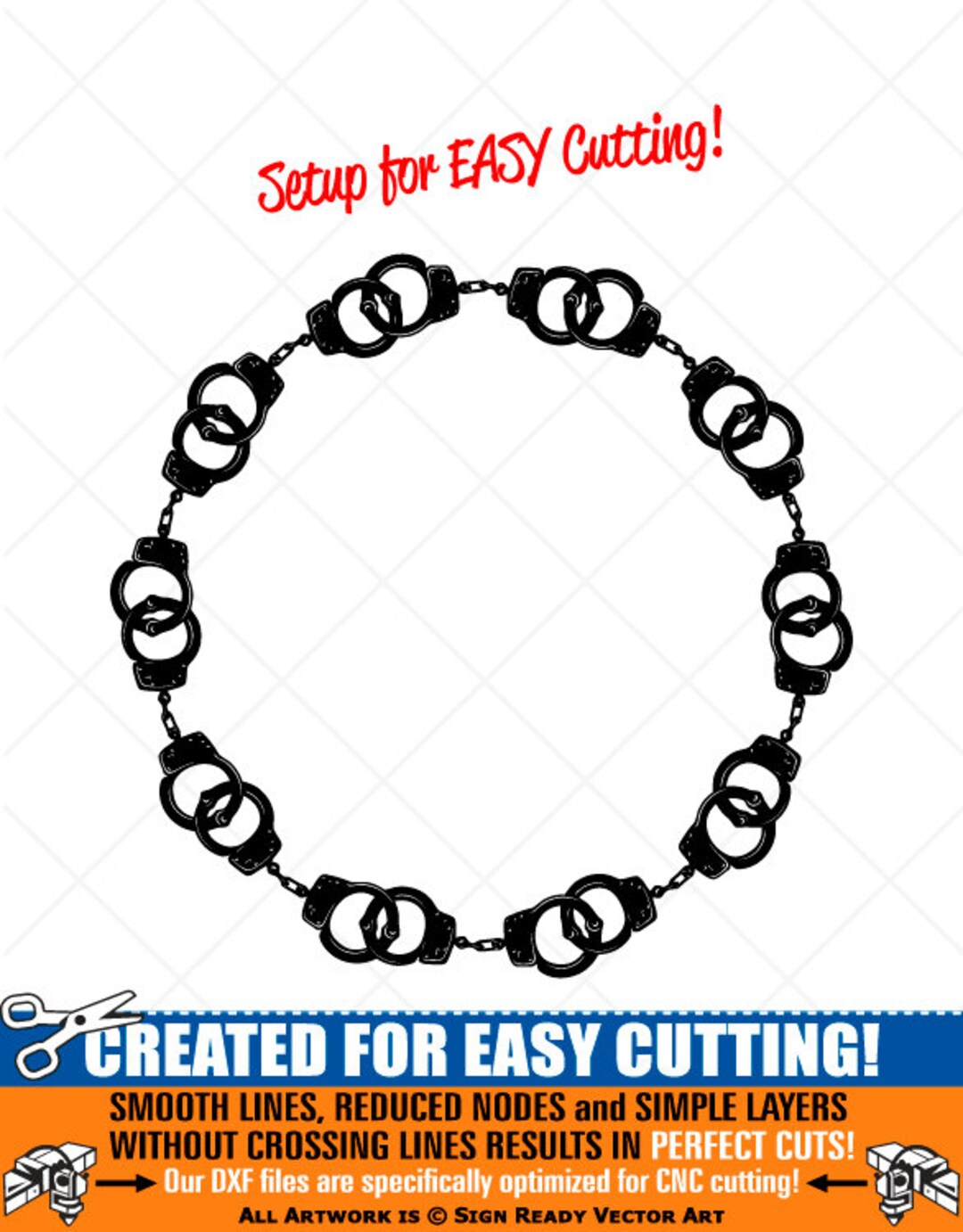 Circular HANDCUFFS Clipart-vector Clip Art Graphics-digital Download ...