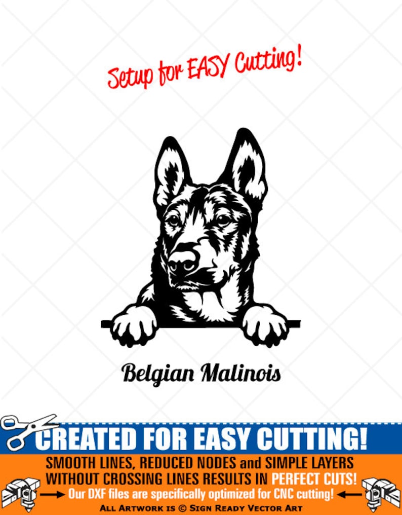 Peeking Belgian Malinois SVG Clipart-vector Clip Art Graphics Download ...