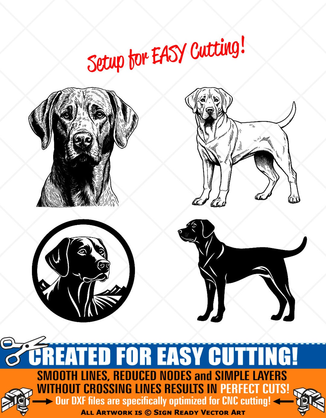 Labrador SVG Bundle Clipart-hand Drawn Vector Clip Art Graphics-digital ...