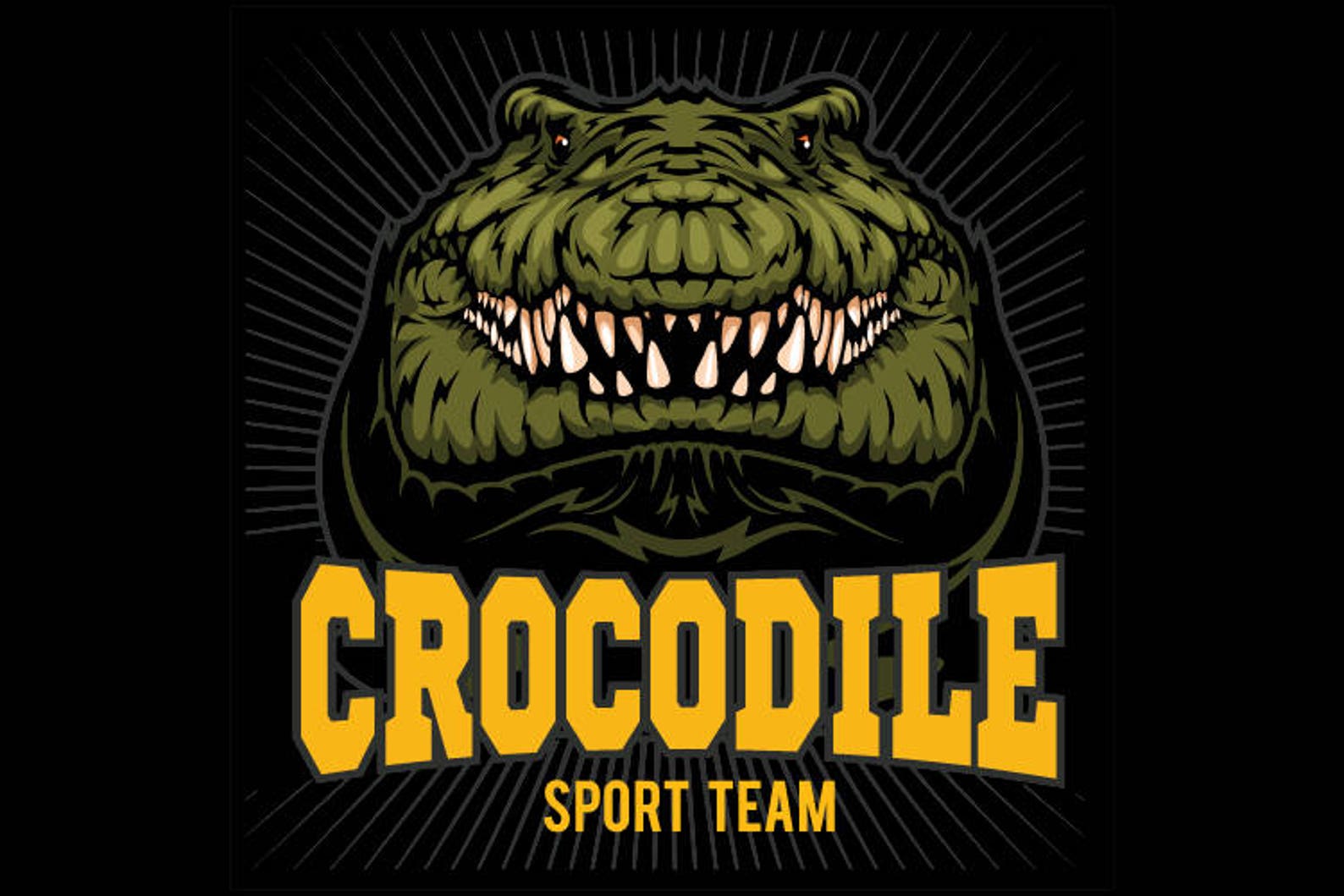 CROCODILE MASCOT Sports Team Clipart vector Clip Art | Etsy