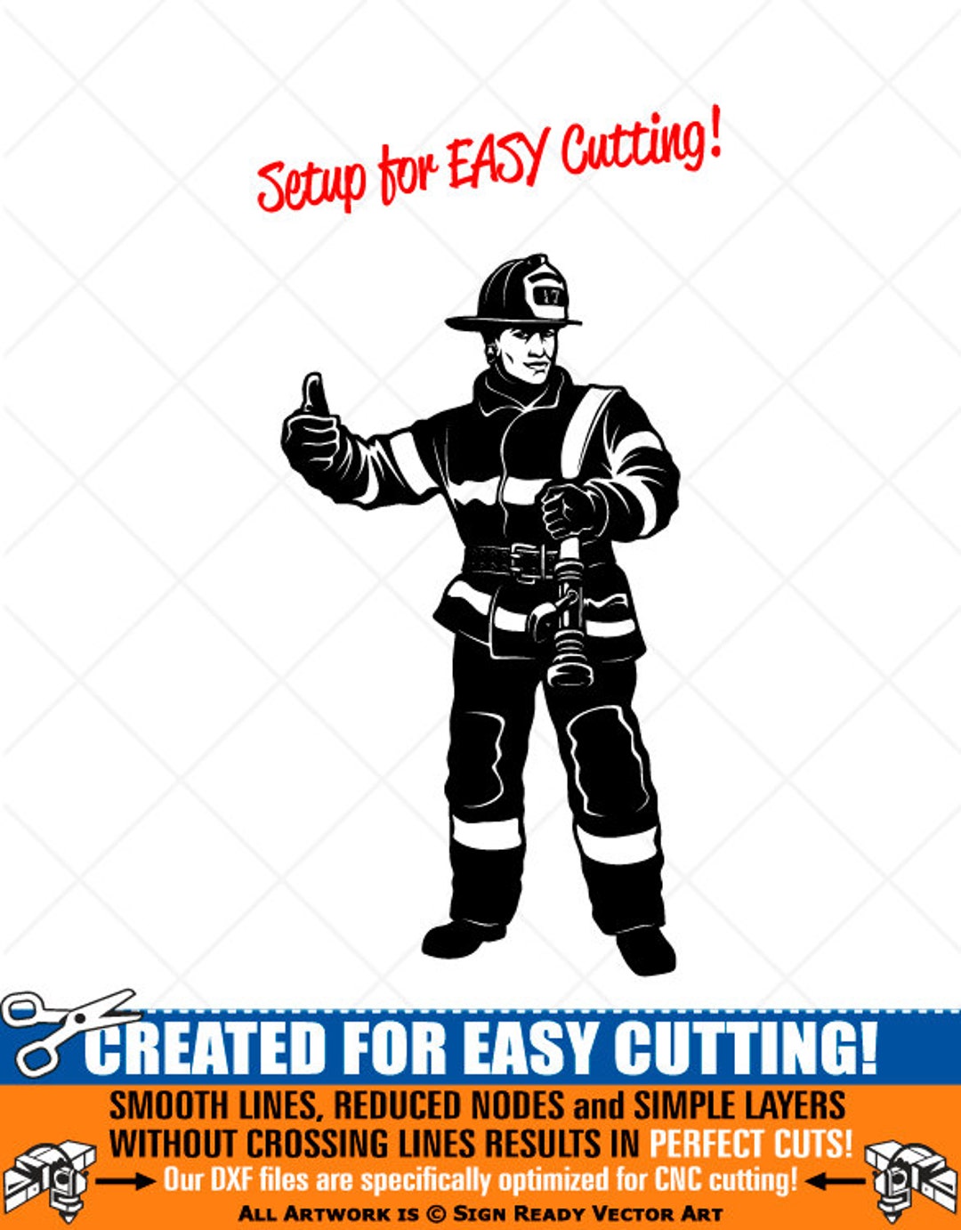 Fireman With Fire Hose Clipart-vector Clip Art Graphics-cut Ready Files ...