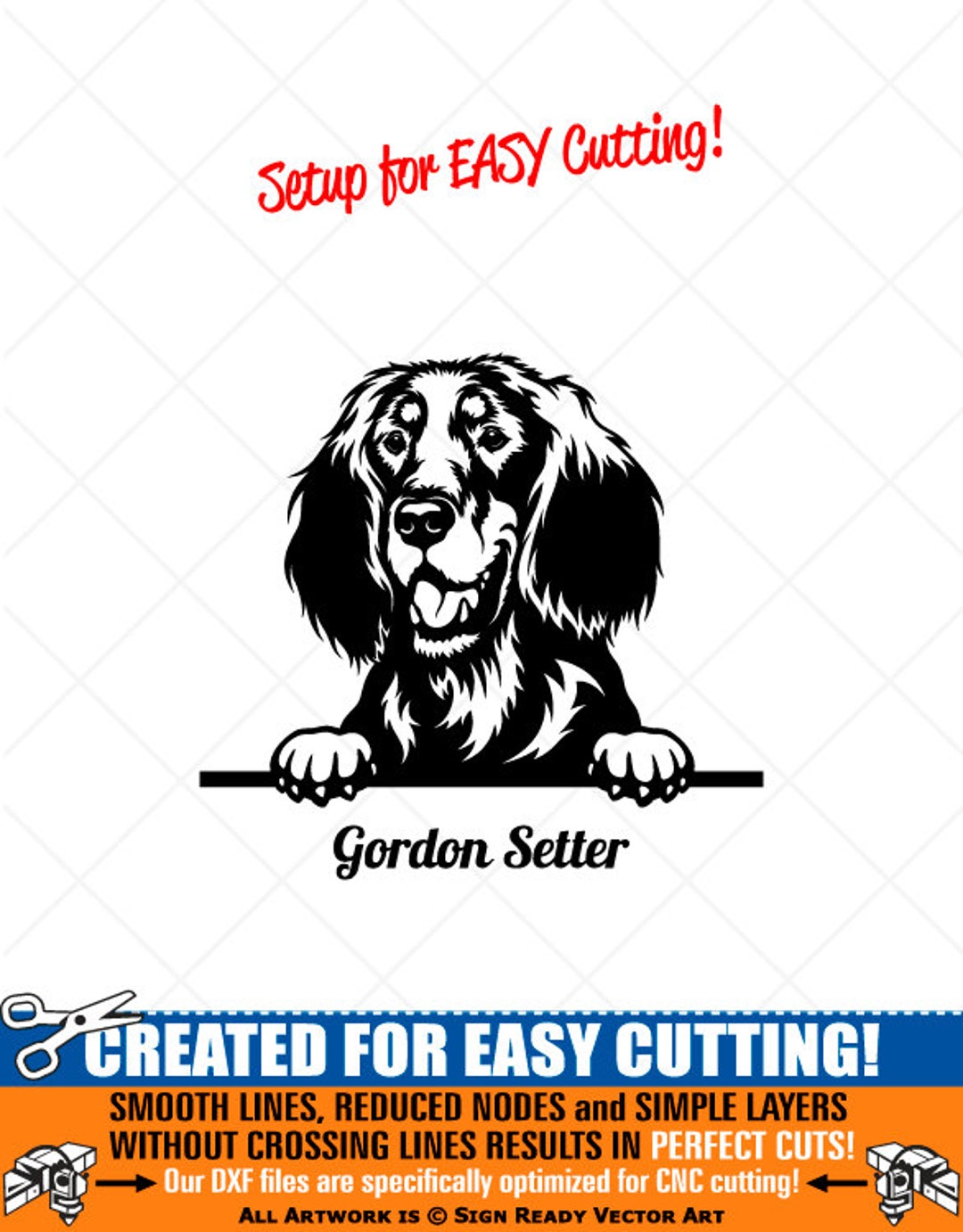 Peeking GORDON SETTER Dog Clipart -vector Clip Art Graphics Download ...