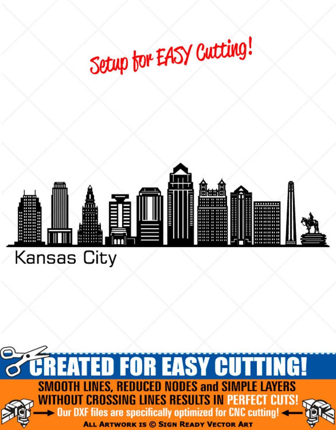 KANSAS City Skyline Clipart-vector Clip Art Graphics-digital Download ...