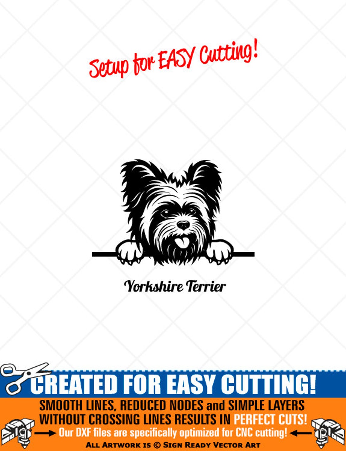 Peeking YORKSHIRE TERRIER Dog Clipart-vector Clip Art Graphics Download ...