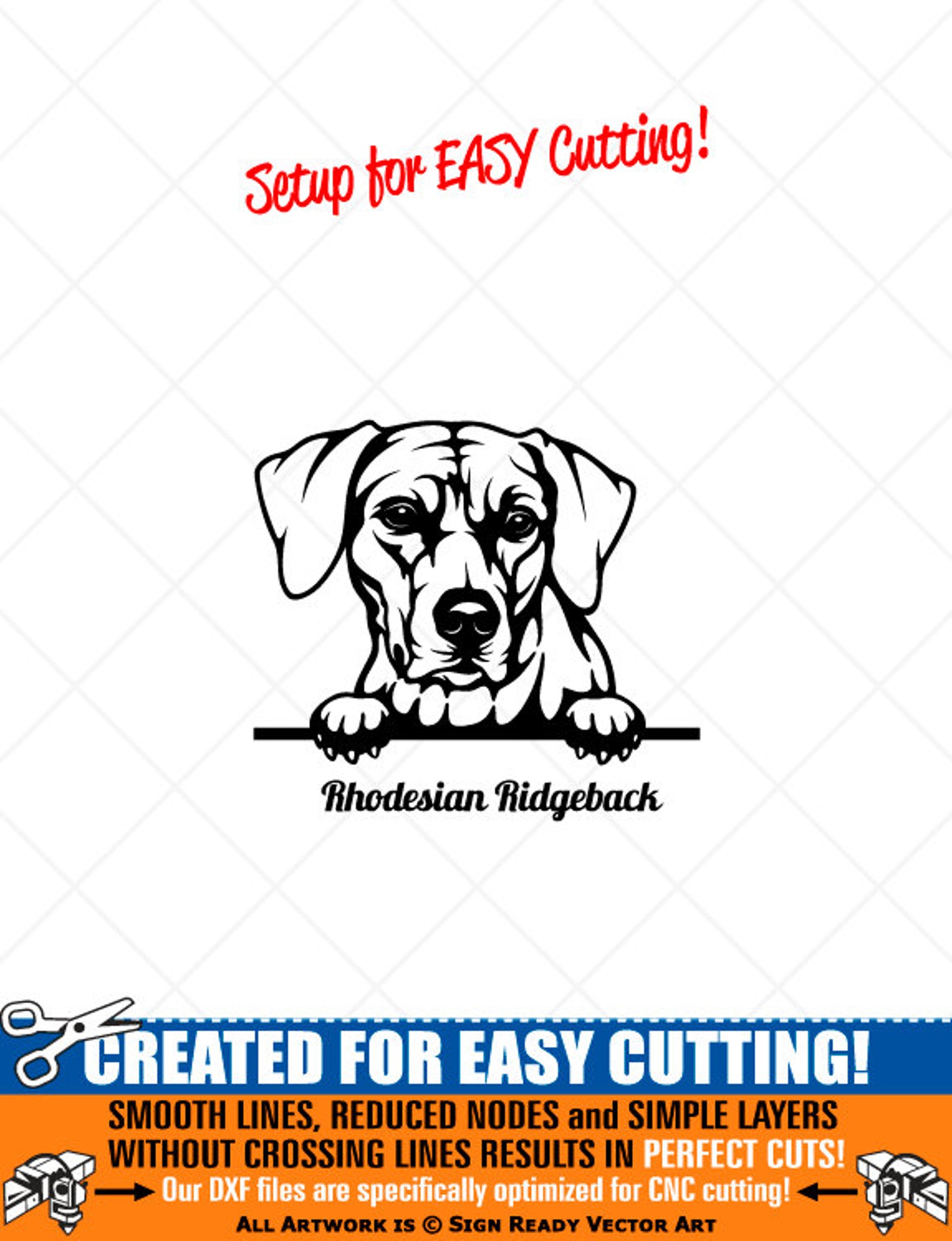 Peeking RHODESIAN RIDGEBACK Dog Clipart-vector Clip Art | Etsy