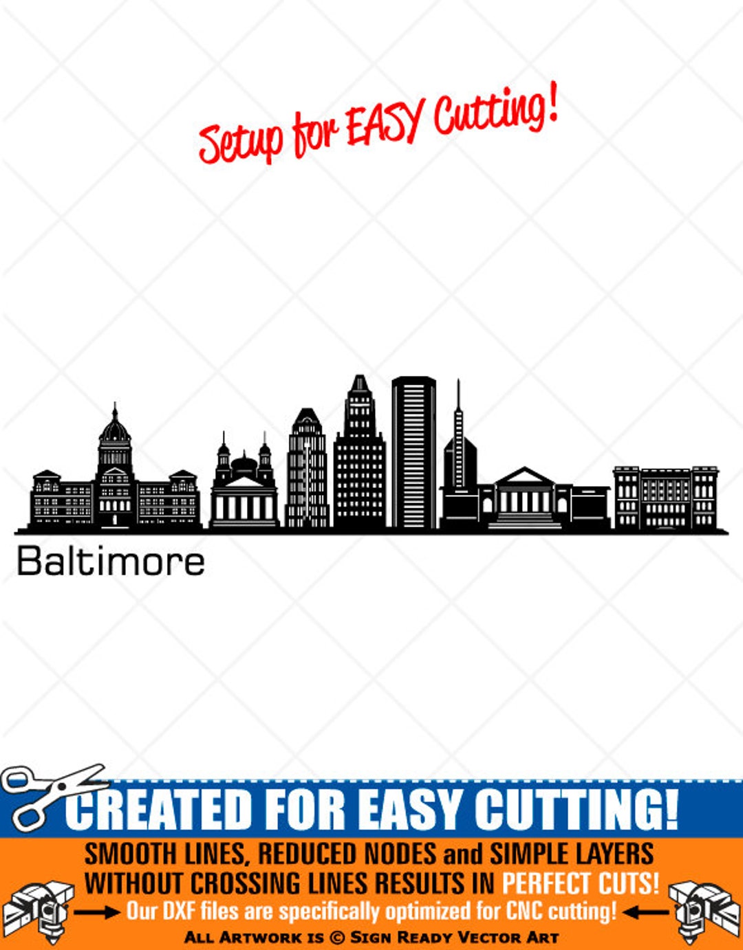 BALTIMORE City Skyline Clipart-vector Clip Art Graphics-digital ...