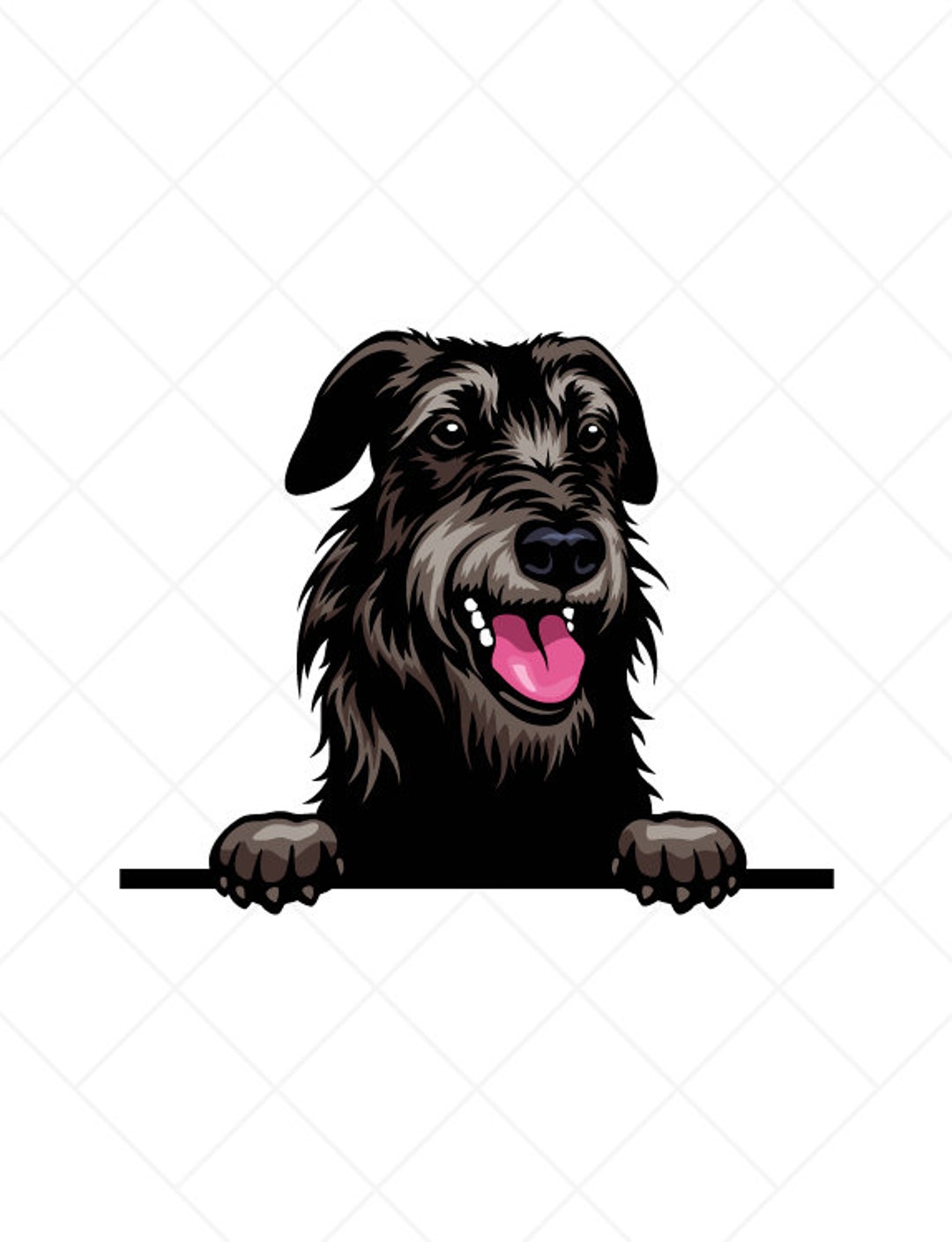 Irish Wolfhound Peeking Dog Clipart Svg Eps Png Jpg-vector Clip Art ...