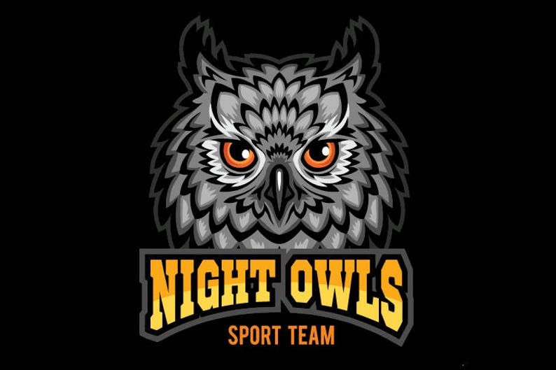 NIGHT OWLS MASCOT Sports Team Clipart vector Clip Art | Etsy