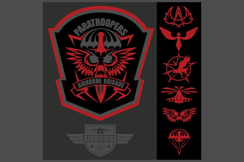 ARMY AIRBORNE Paratroopers Military Clipart vector Clip Art | Etsy