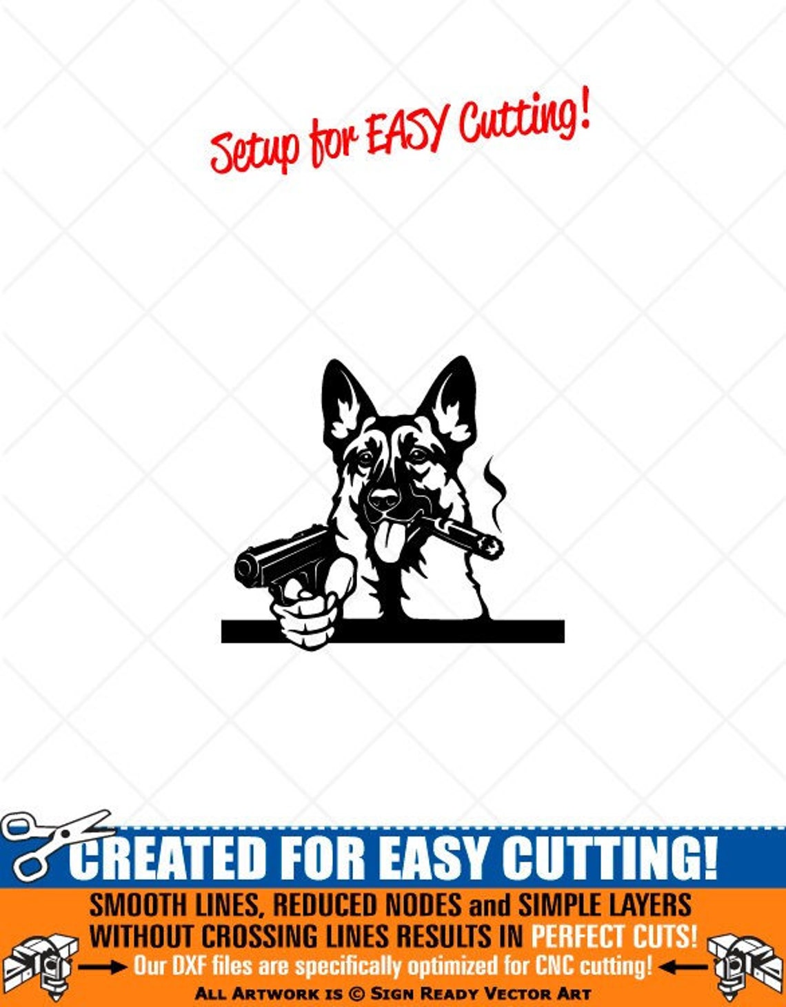 GERMAN SHEPHERD Dog+gun Clipart-vector Clip Art Graphics-digital ...