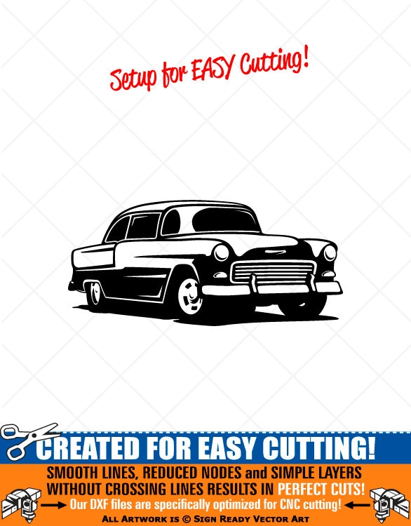 1955 Chevy-chevrolet Bel Air Clipart-vector Clip Art Graphics-digital ...