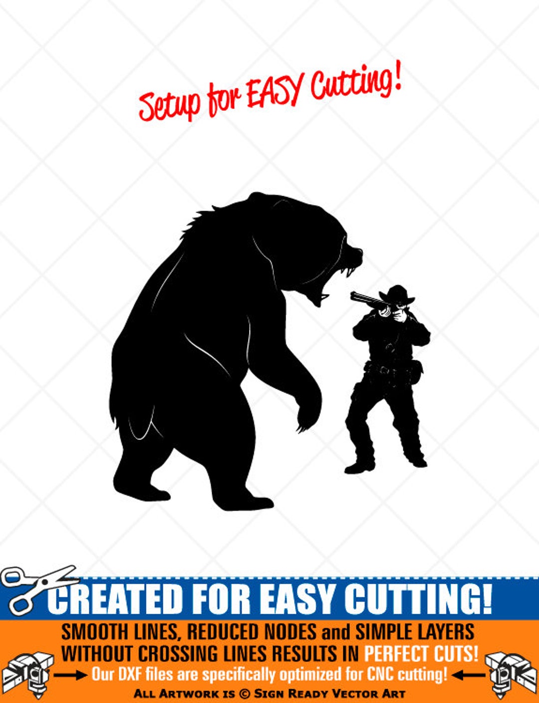 BEAR HUNTER Clipart-vector Clip Art Graphics-digital Download Image-cut ...