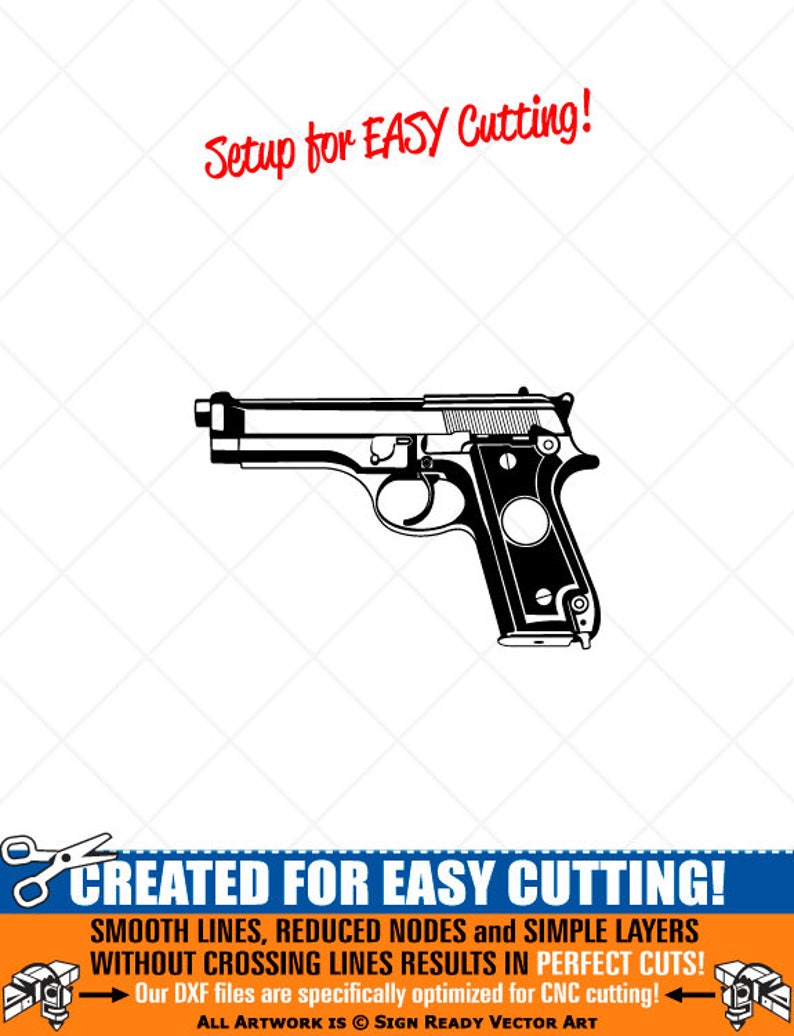 Detallado Beretta 92 Handgun-Gun Clipart-Vector Clip Art - Etsy España