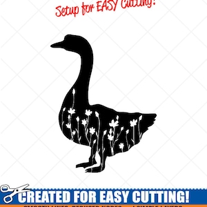 Floral Goose SVG-Flower Clipart-Vektor Clip Art Silhouette Bild ...