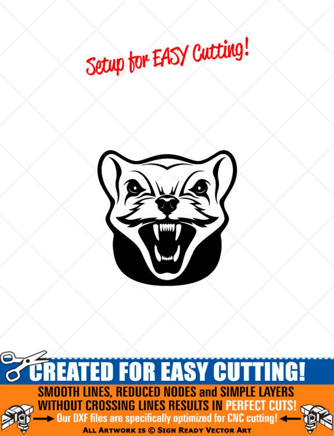 WEASEL ANIMAL Head Clipart -vector Clip Art Graphics-digital Download ...