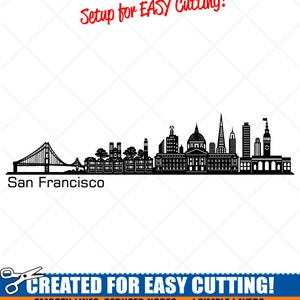 San Francisco City Skyline Clipart-vector Clip Art Graphics-digital ...