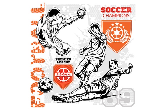 SOCCER SPORTS Team Clipart vector Clip Art Graphics digital | Etsy