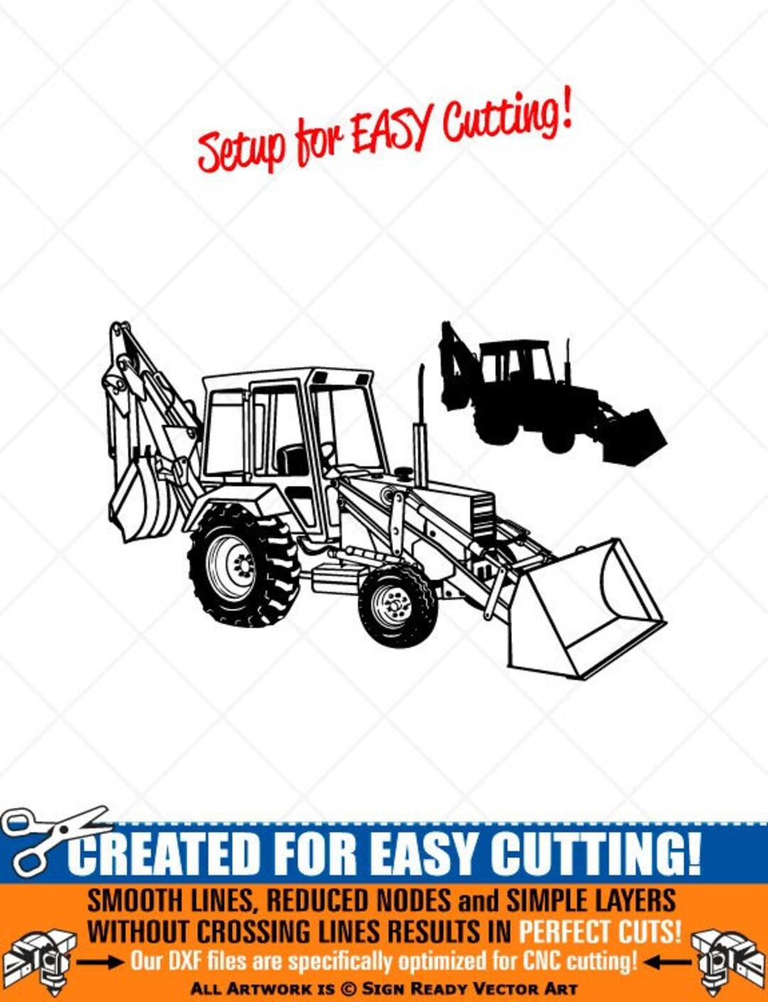 Backhoe-loader Clipart-vector Clip Art Graphics-digital Download Image ...