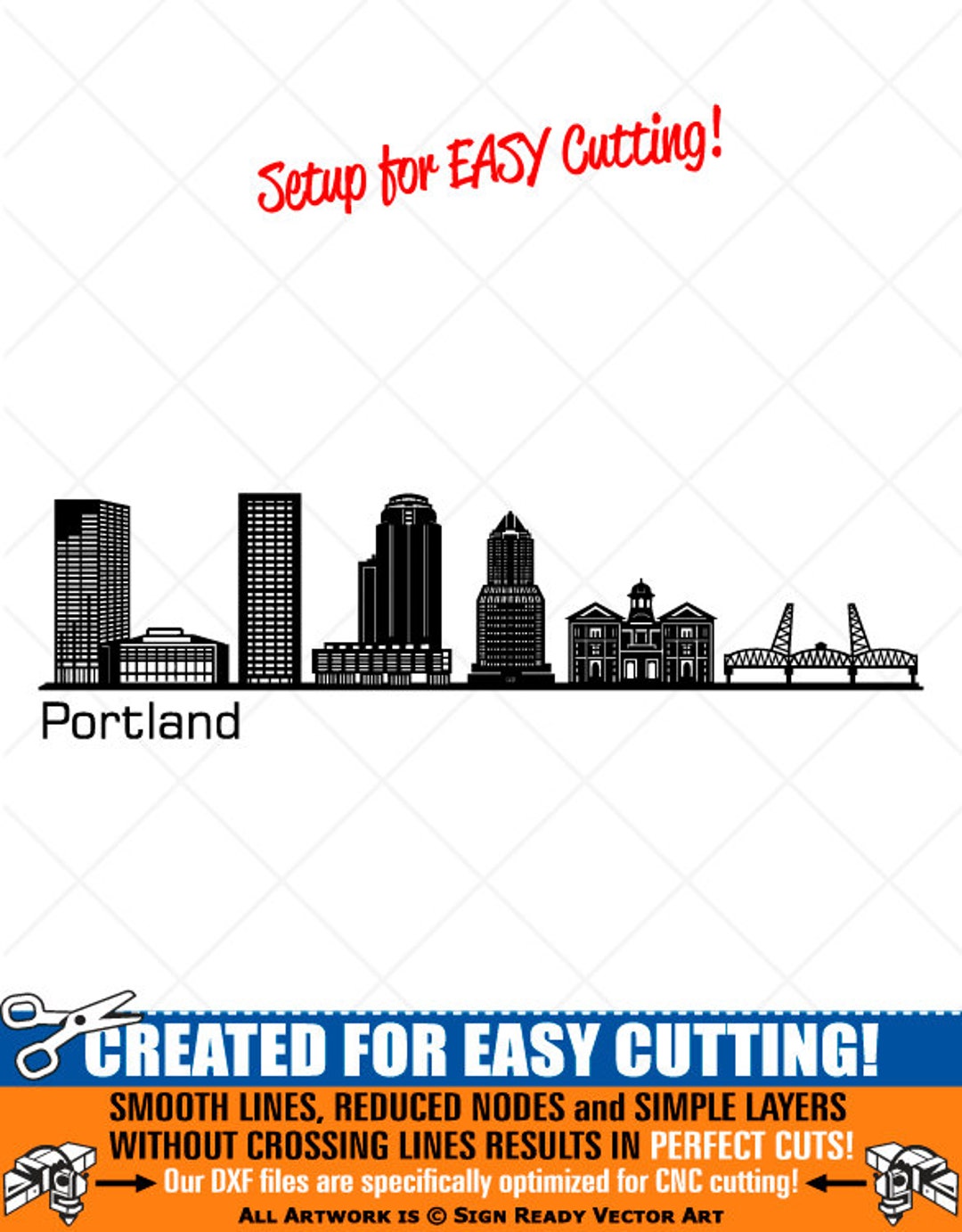 PORTLAND City Skyline Clipart-vector Clip Art Graphics-digital Download ...