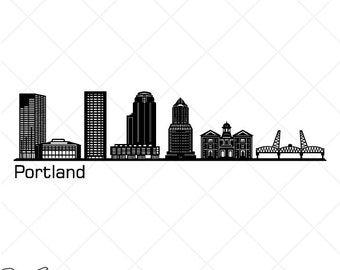 Portland City Vector - Etsy