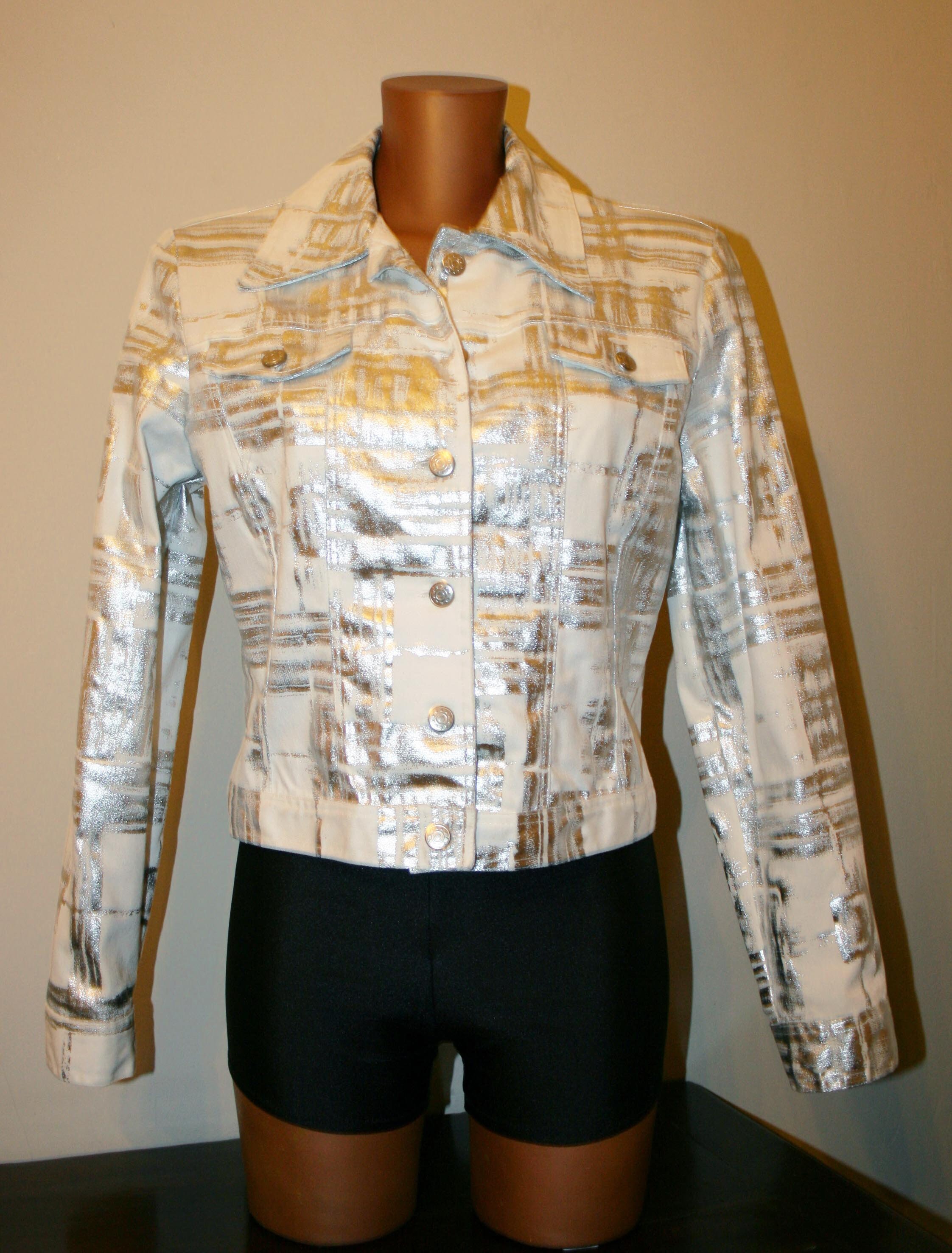 Shiny JACKET White Silver Embellished / Made in Italy/ Vintage - Etsy UK
