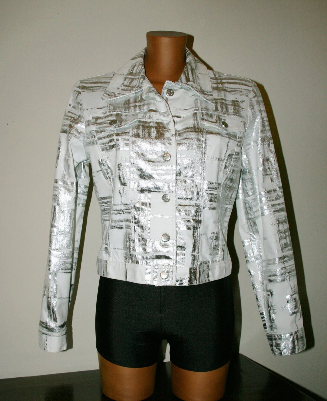 Shiny JACKET White Silver Embellished / Made in Italy/ Vintage - Etsy UK