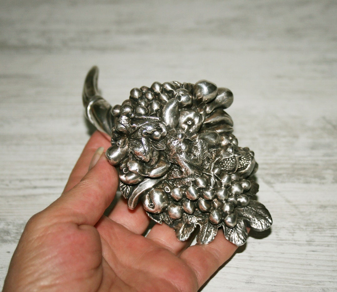 CORNUCOPIA Sculpture Silver Laminated Metal Italy Good Luck - Etsy