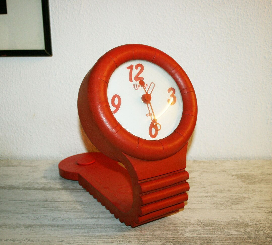 RARE HIP HOP up Rubber Table Clock in Red Color Italian - Etsy