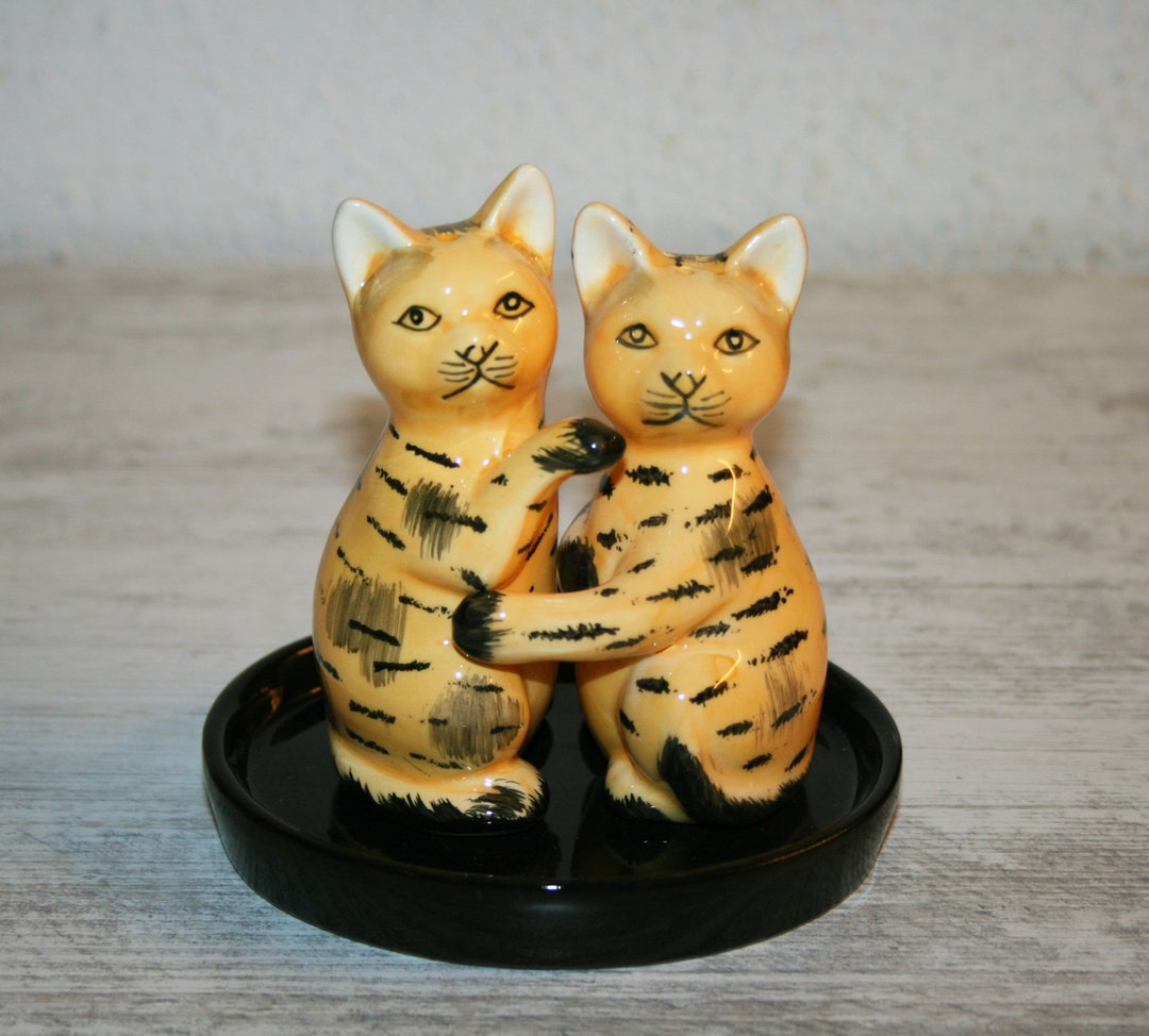 Ceramic Salt and Pepper Couple of Cats /super Cute House Ornament ...
