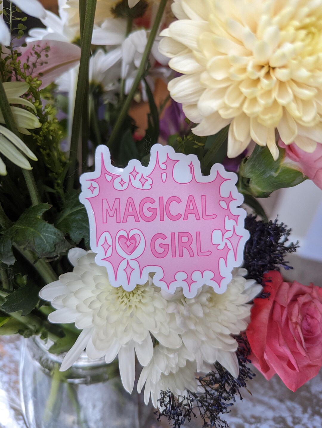 Magical Girl Sticker Pink Cyber Sparkle Aesthetic - Etsy