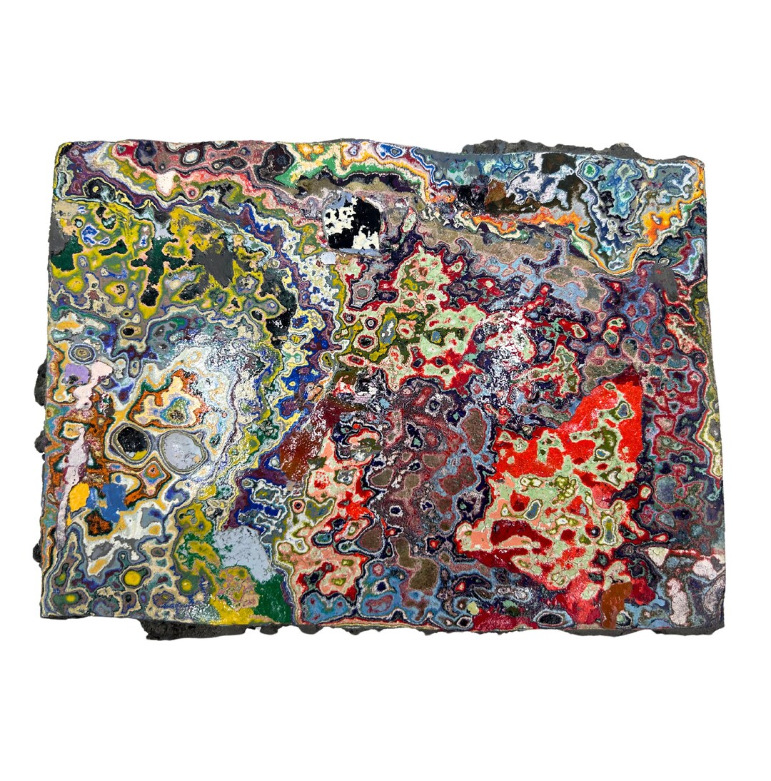 Sanded Graffite graffiti Fordite Slab 177 35.8oz/1016g 6.75 X 6.75 X .1 ...